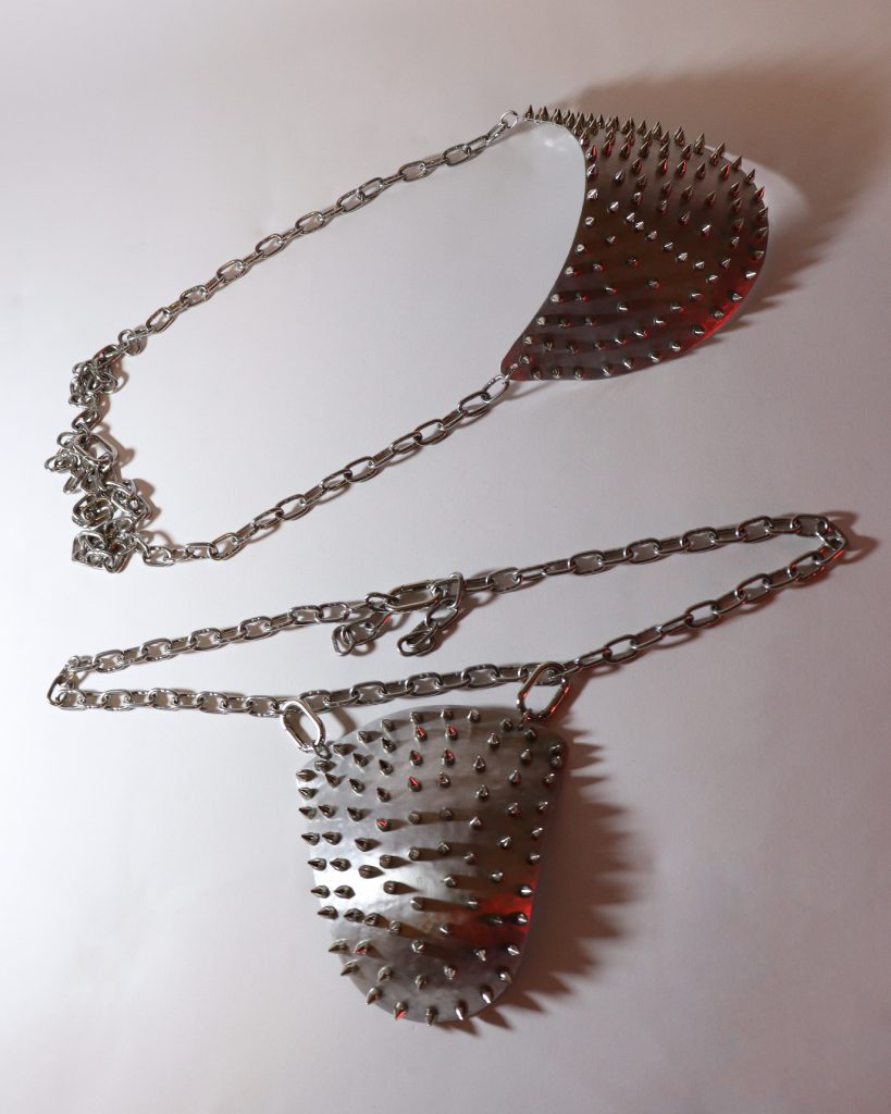 Effe Spiked Cod Piece & Spaulder Armor Set - Chains of Metal